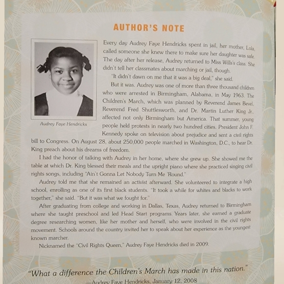 Atheneum Books | Toys | Nwot The Youngest Marcher The Story Of Audrey ...